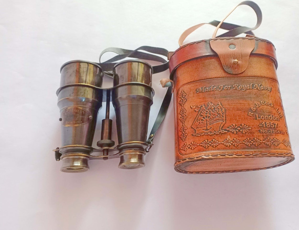 Brass Binocular With Leather Case Pirates Navy - Etsy