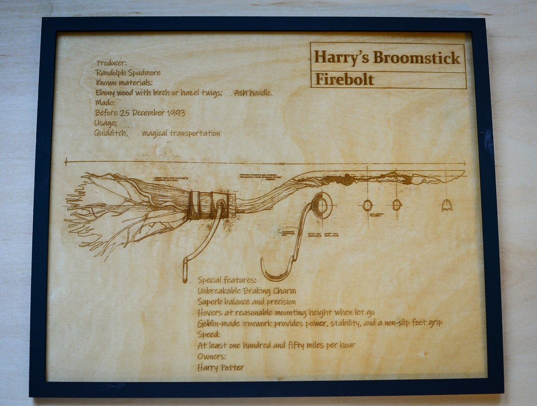 Harry Potter Firebolt Broom Wall Hanging Anniversary Holidays Birthdays ...