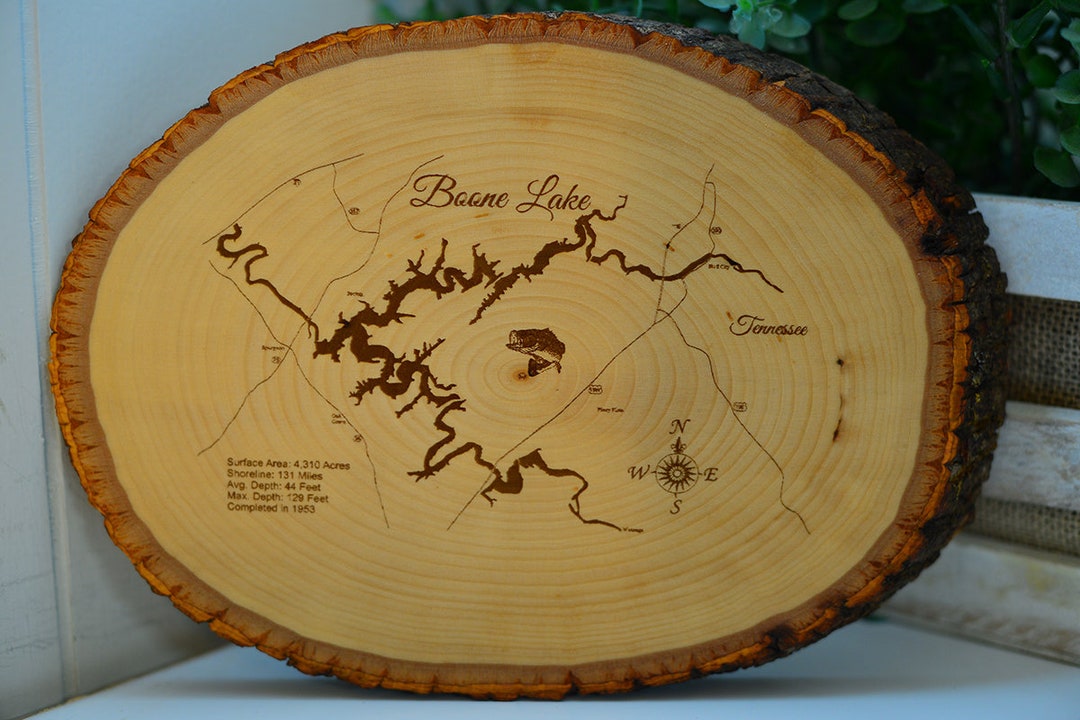 Lake Map Live Edge Wood Plaques - Etsy