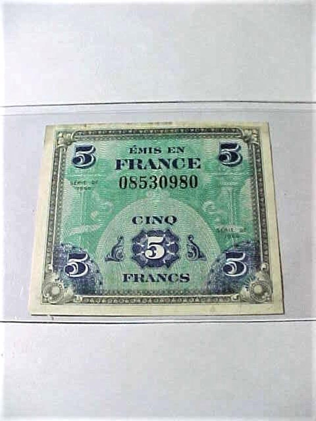 Vintage 1944 French 5 Francs Note - WWII Era - Etsy