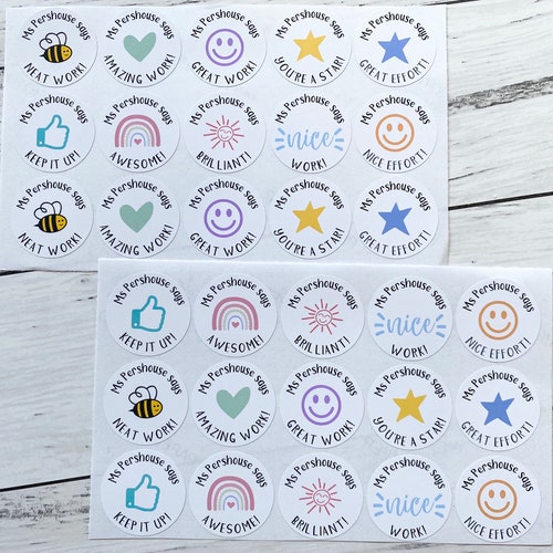 Personalised Teacher Stickers Personalised Teacher Merit - Etsy Australia
