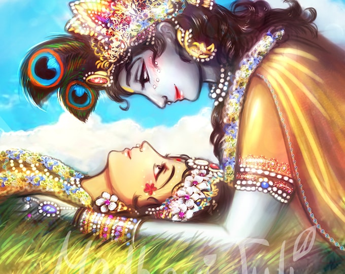 HD File Shri Krishna With Shri Radha 4k High Quality Wallpaper - Etsy India