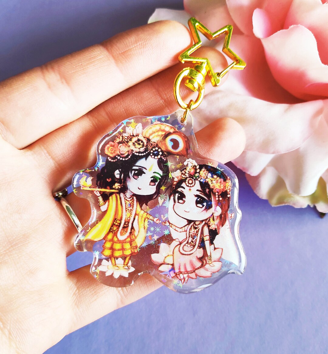 Cute Radha Krishna Little Radhe Kanha Keycharm Gopal Keychain Kawaii ...