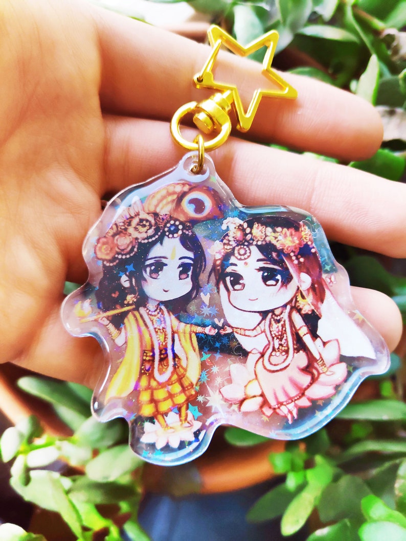 Cute Radha Krishna Little Radhe Kanha Keycharm Gopal Keychain | Etsy