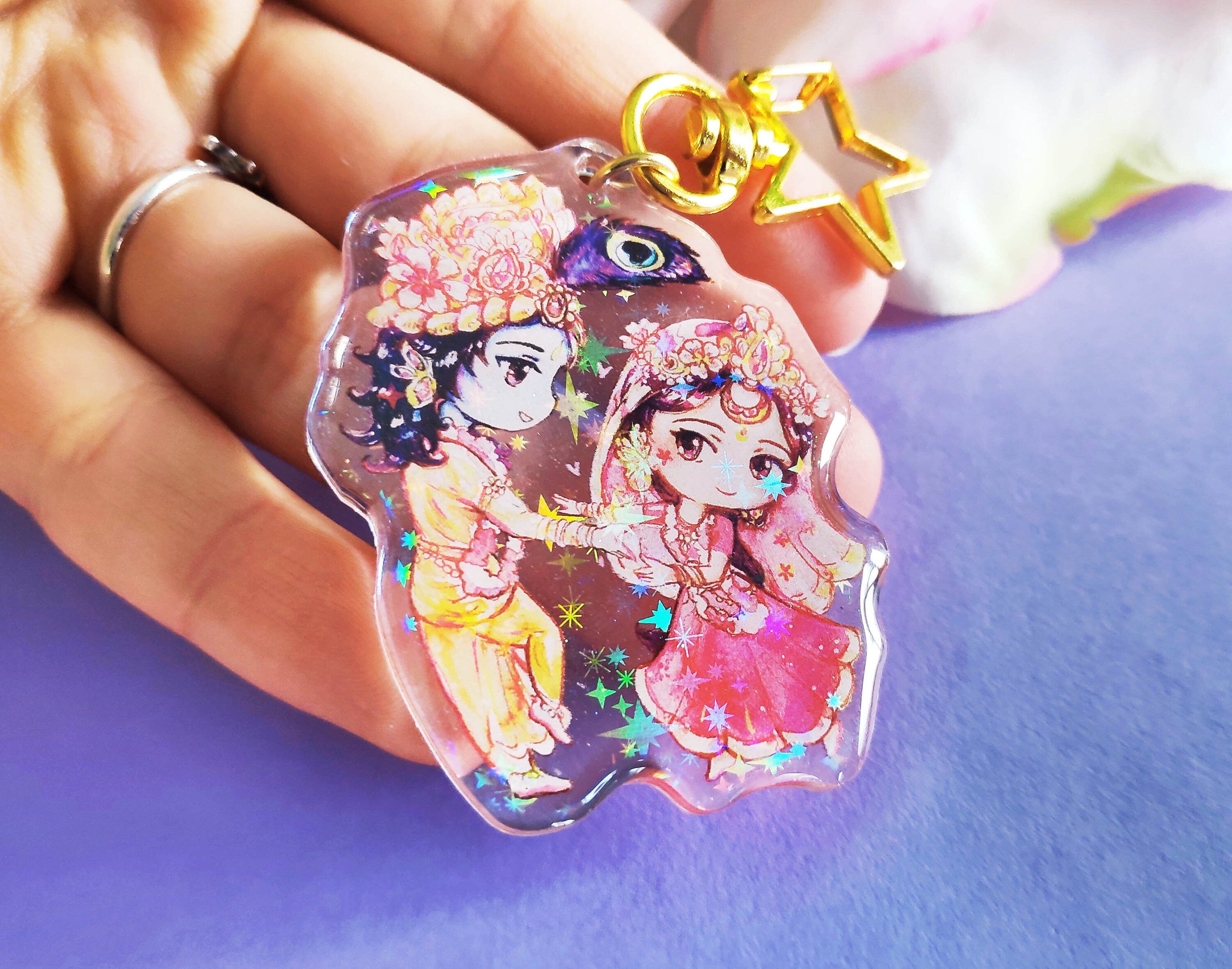 Cute Radha Krishna Little Radhe Kanha Keycharm Gopal Keychain Kawaii ...