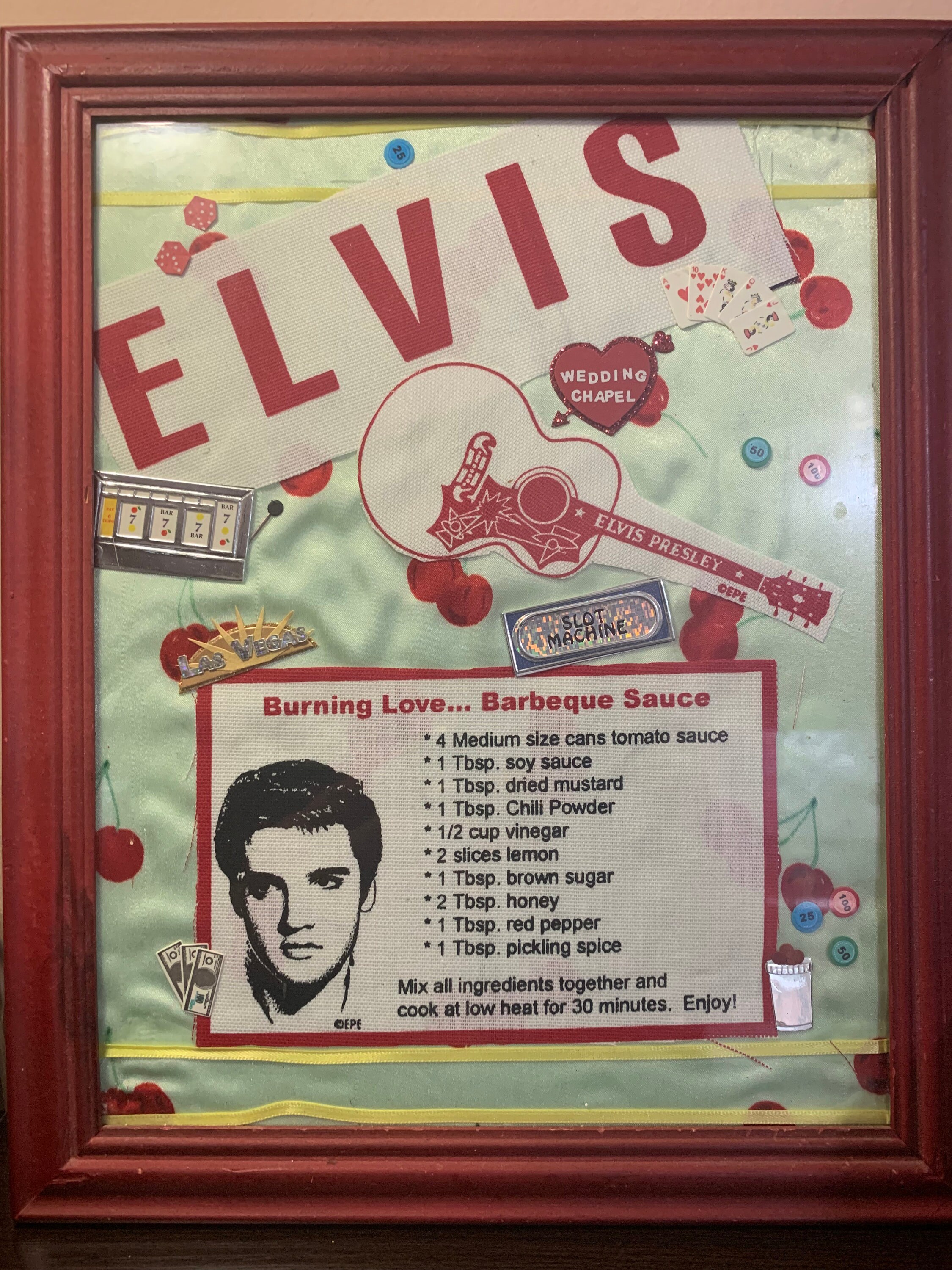 Elvis Presley Burning Love BBQ Sauce Recipe Vintage Fabric - Etsy