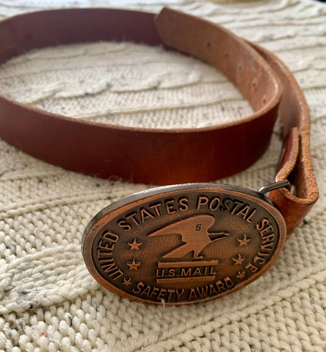 U.S. MAIL United States Postal Service Safe Driver Brass Award Belt ...
