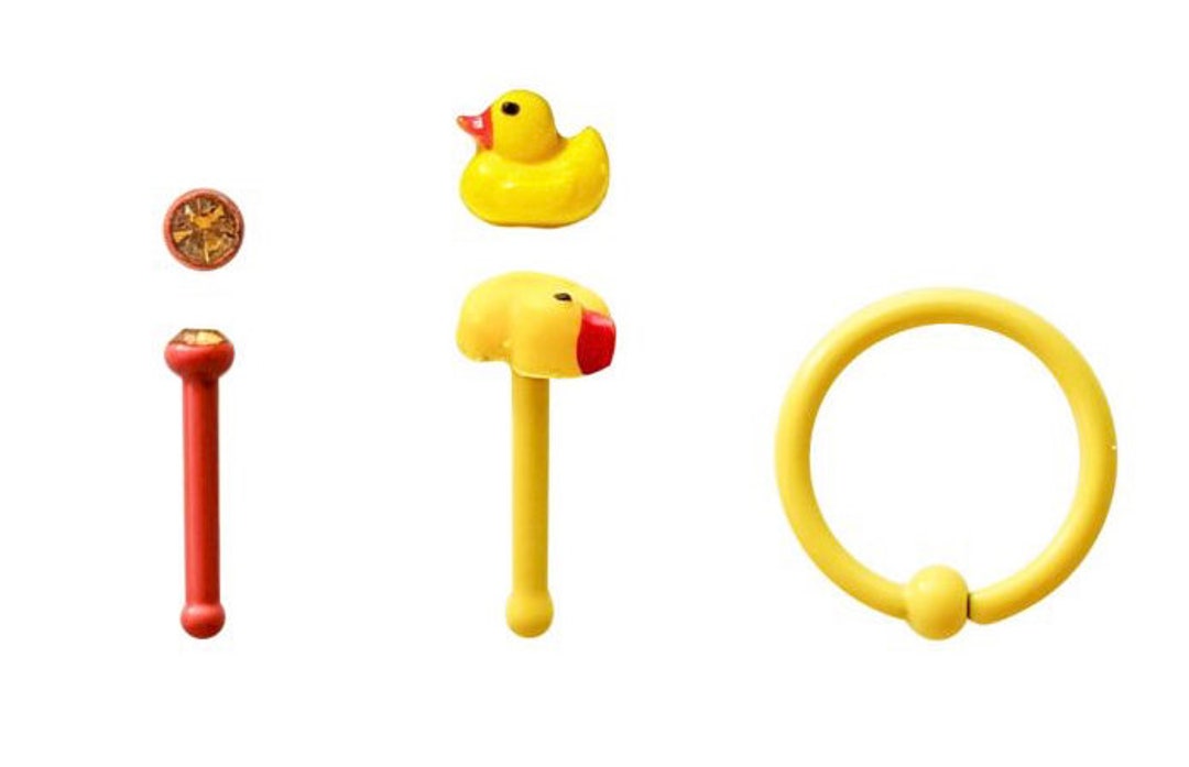 Multi-pack Rubber Ducky Bone Nose Rings and Captive Ring 3 - Etsy