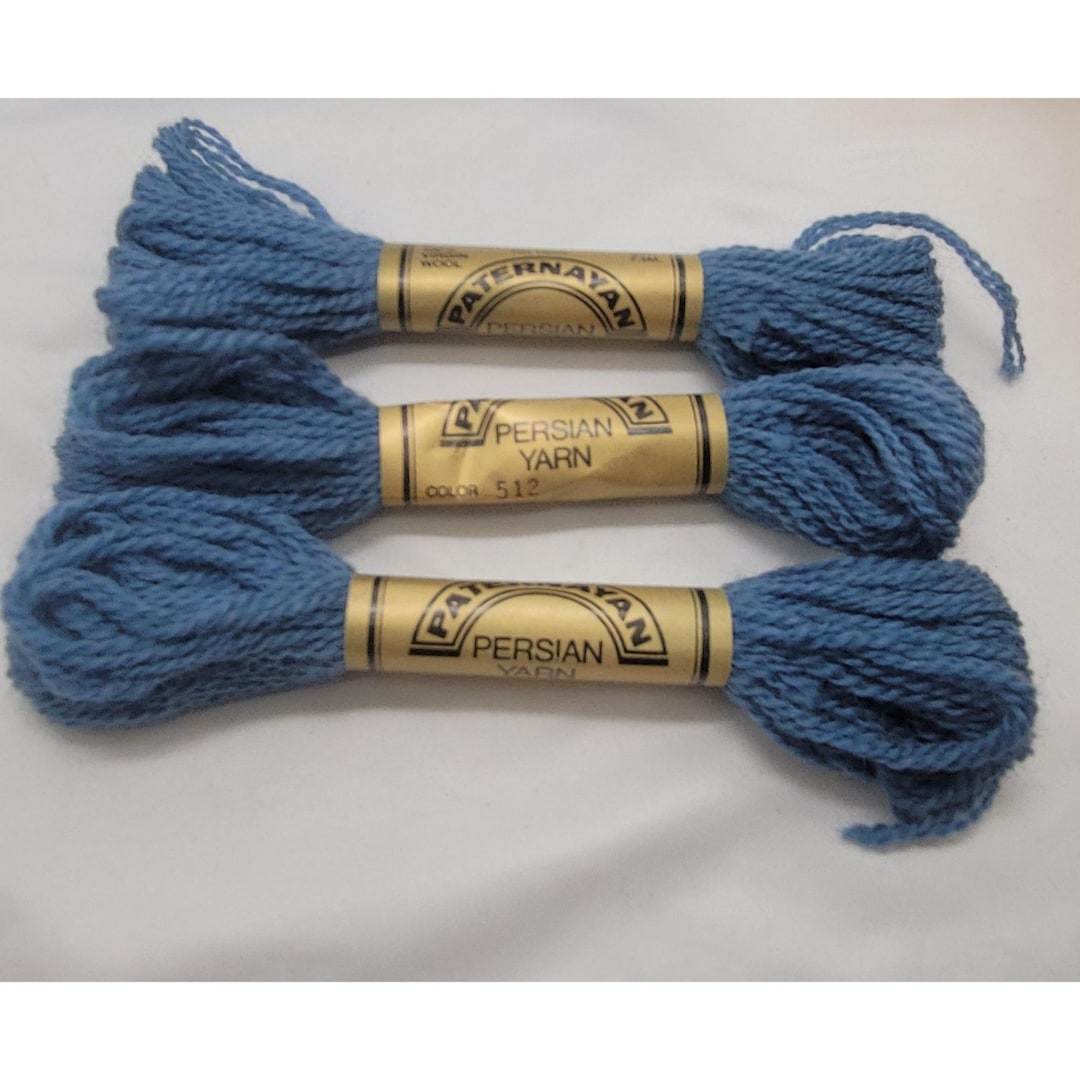 Paternayan Persian Yarn 100% Wool Color 512 3-8YD Skeins Blue Lot 7 ...