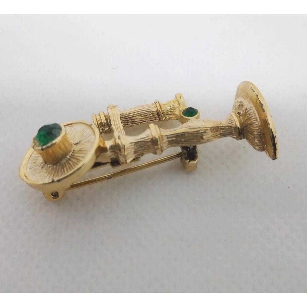 Vintage Gold-toned Rotary Telephone Brooch With Green Rhinestones - Etsy