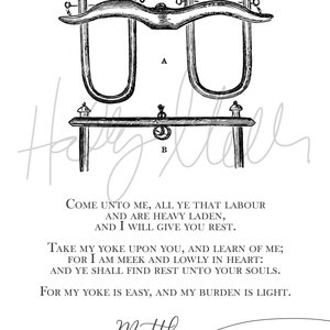 LDS Art - Yoke is Easy - Religious Art - Bible Word Art - Instant ...