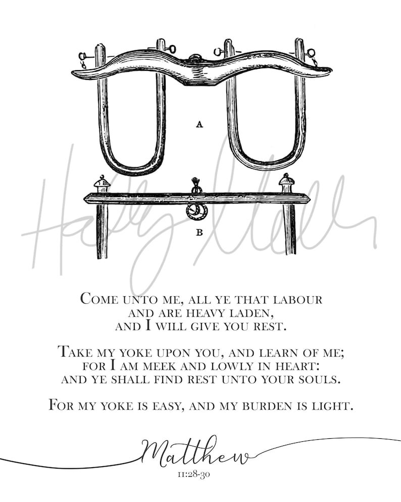 LDS Art Yoke is Easy Religious Art Bible Word Art - Etsy