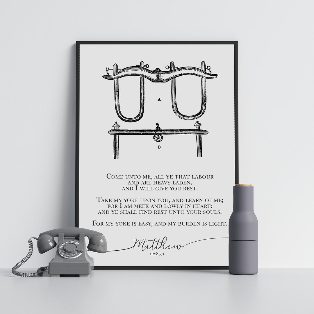 LDS Art - Yoke is Easy - Religious Art - Bible Word Art - Instant ...