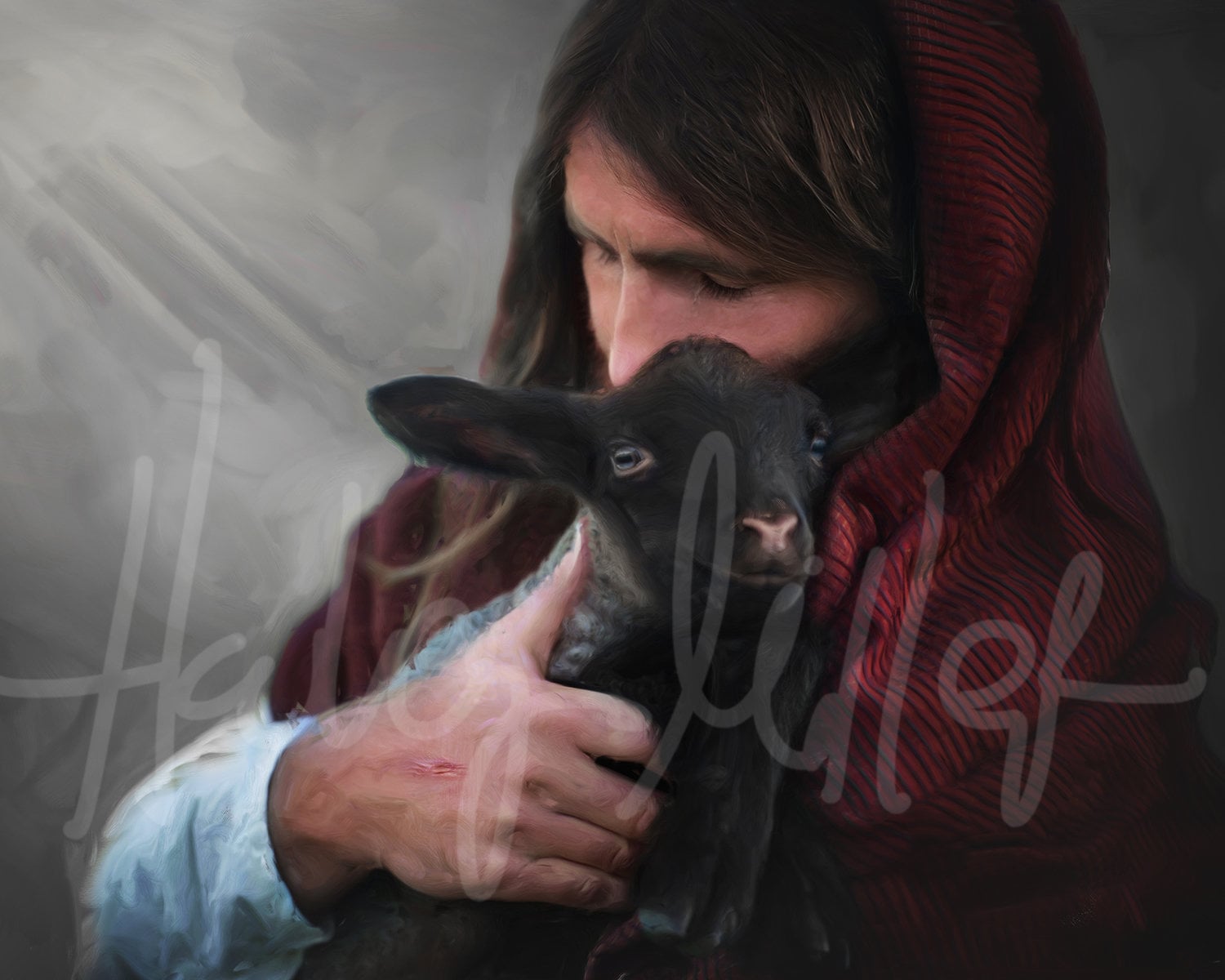 Jesus Christ Fine Art Printable Lost Sheep LDS Art | Etsy