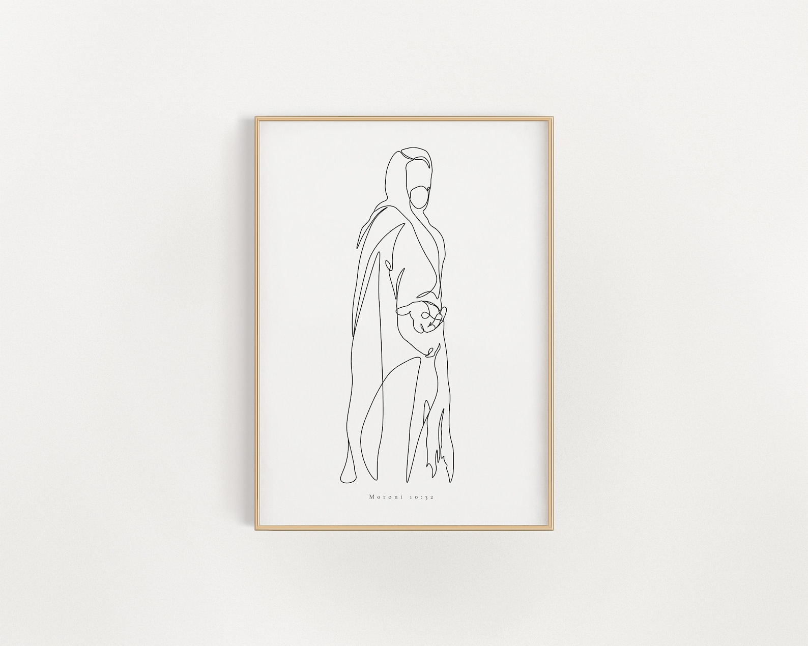 Jesus Portrait Line Art LDS Art Printable Baptism Gift - Etsy