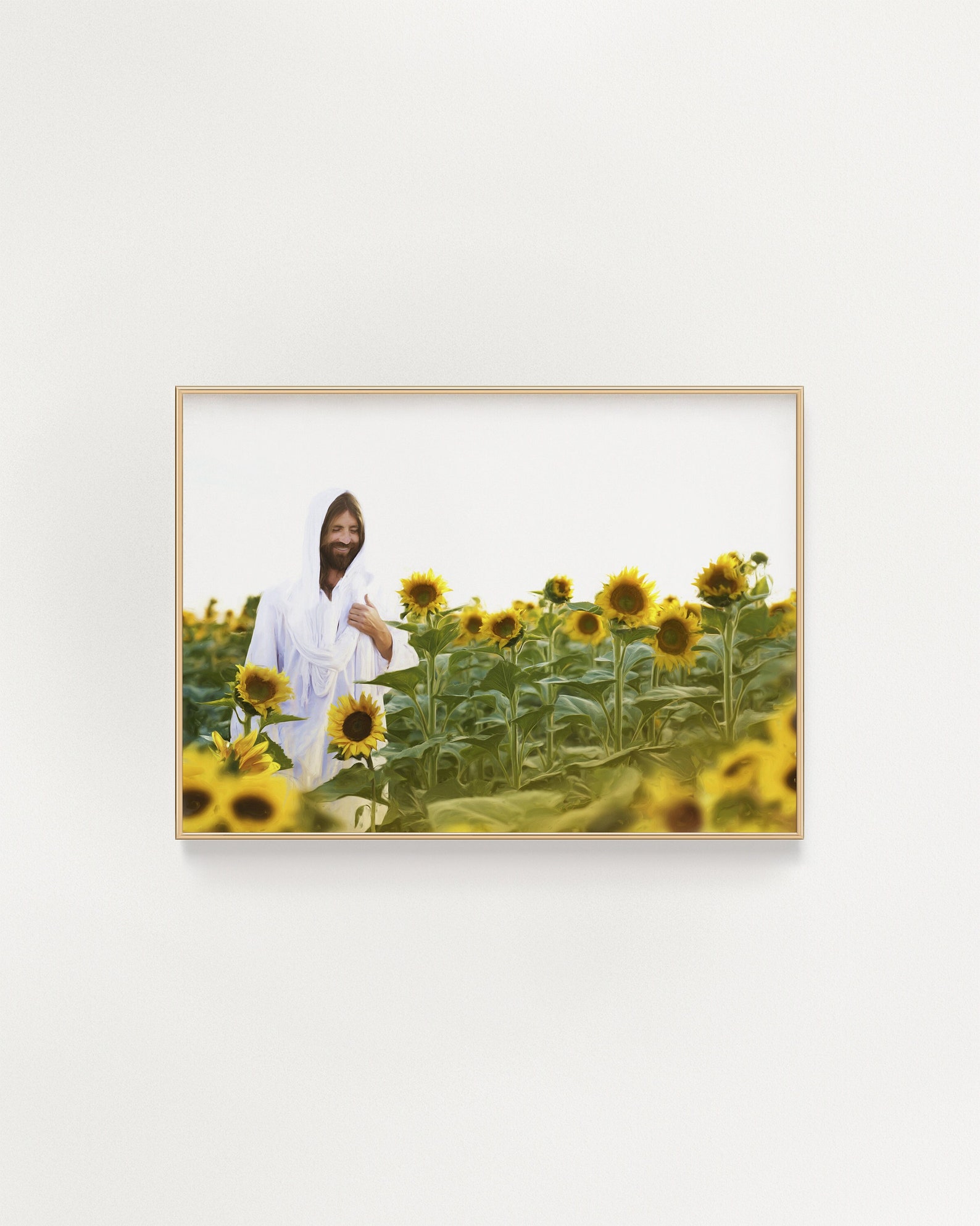 Jesus Christ Fine Art Printable Sunflower Field LDS Art - Etsy