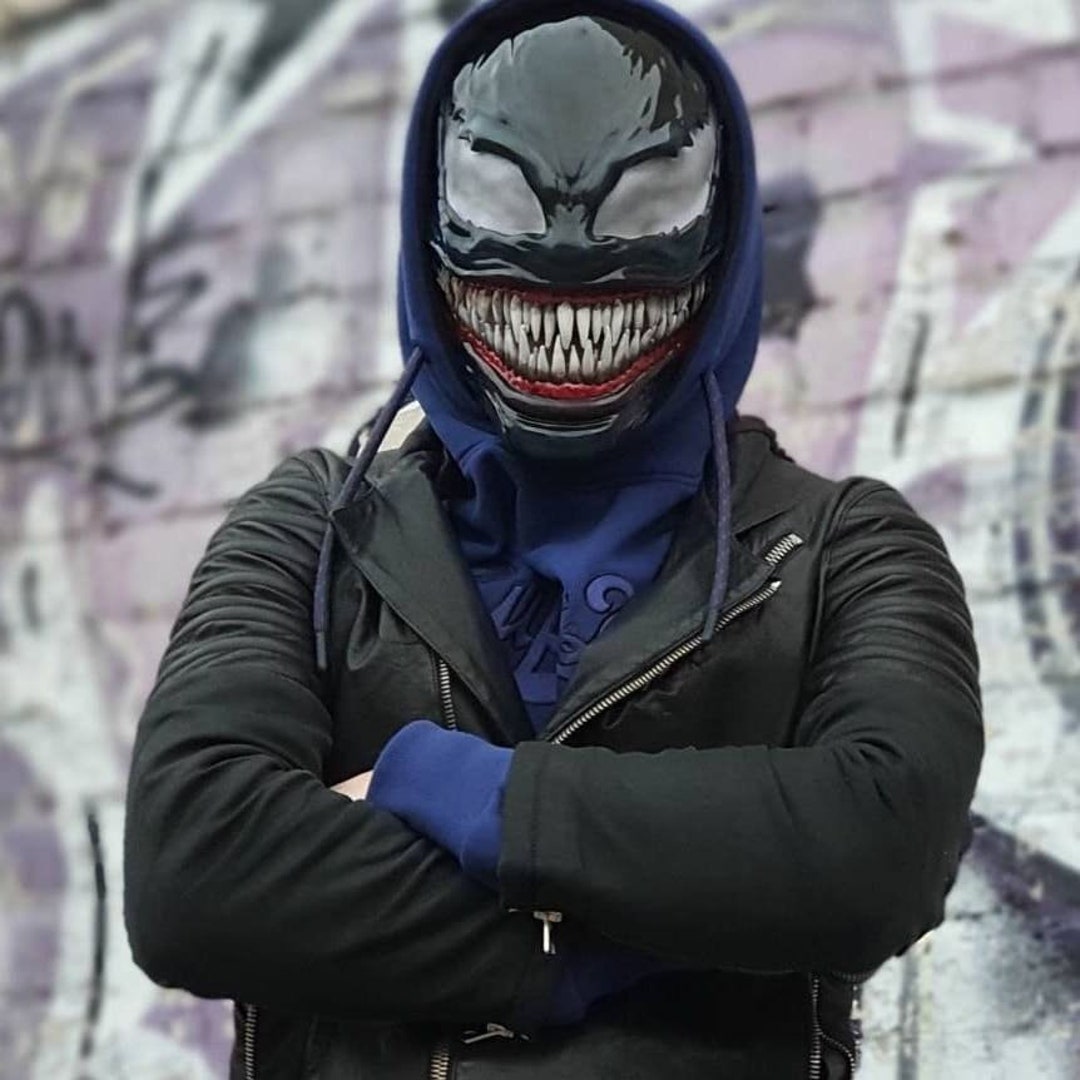 Cosplay Mask Helmet / Symbiote Mask / Cosplay Helmet / Black Symbiote ...