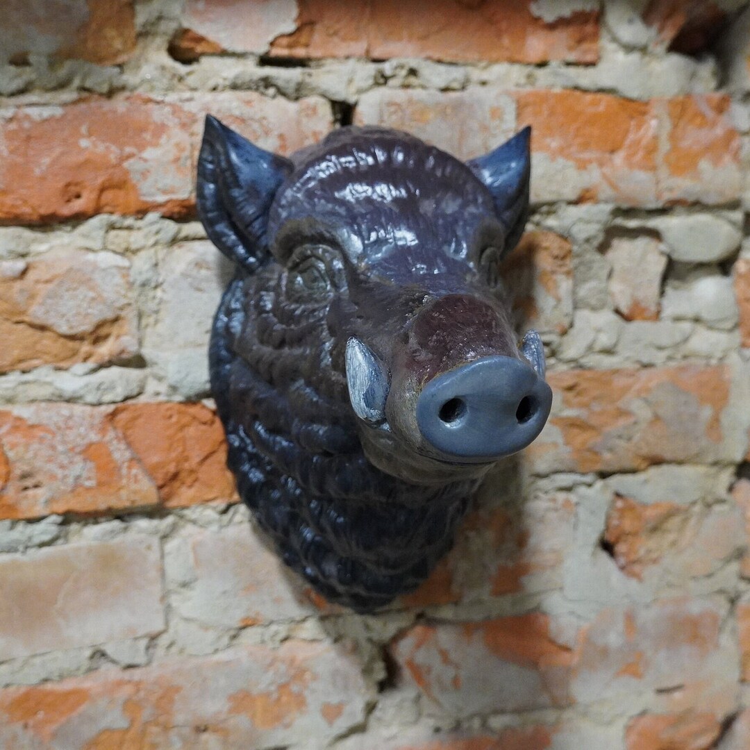 Wild Boar Head / Wall Decor / Rustic Art / Handcrafted Wall Hanging ...