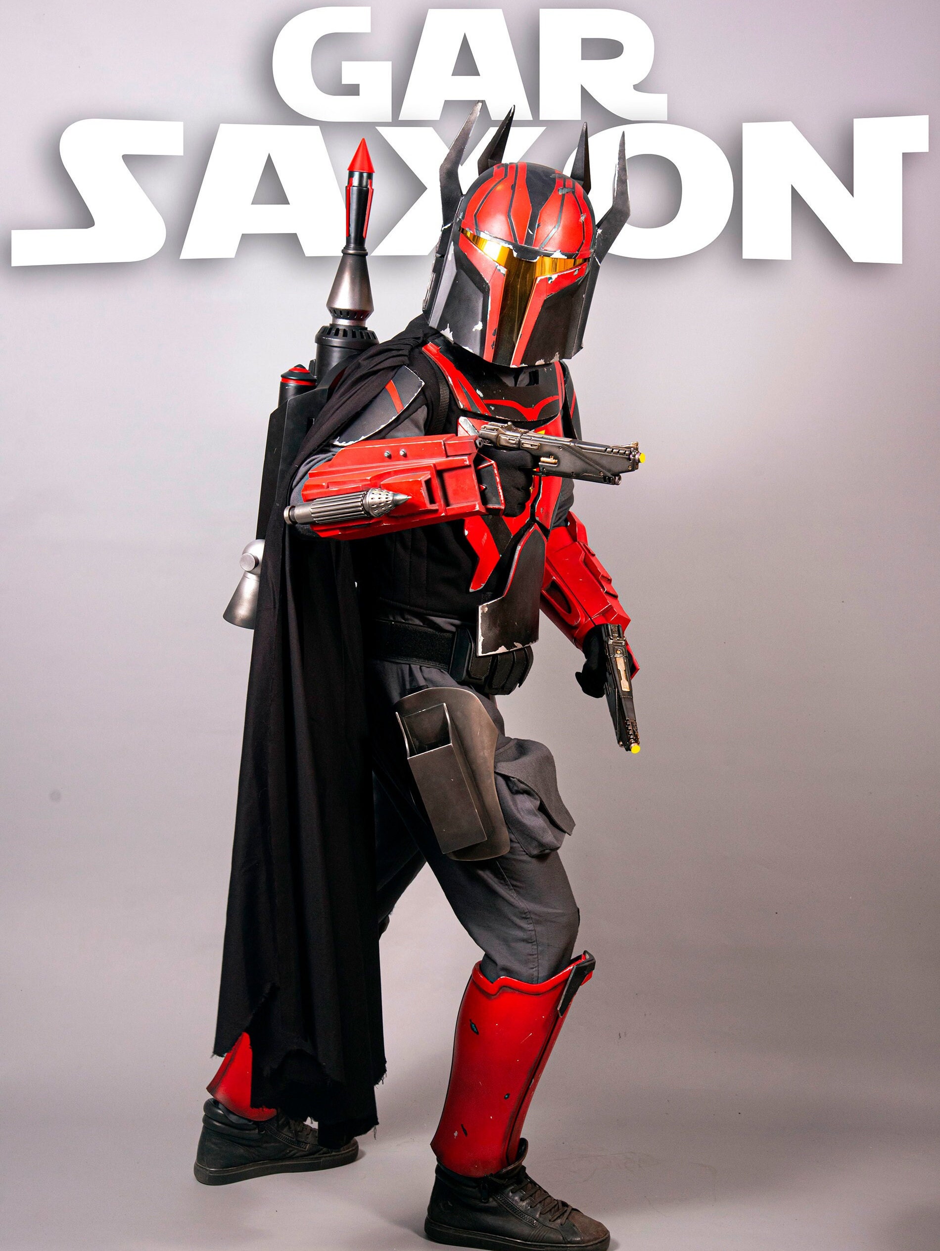 Black And Red Mandalorian Armor