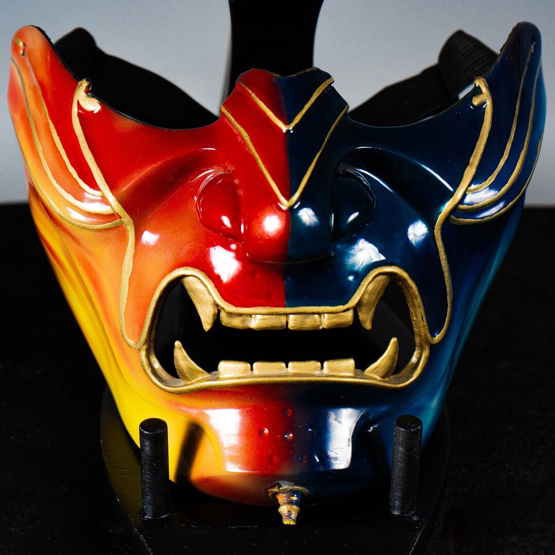 Ghost of Tsushima Mask Red&blue / Samurai Half Face Cosplay Mask / Jin ...