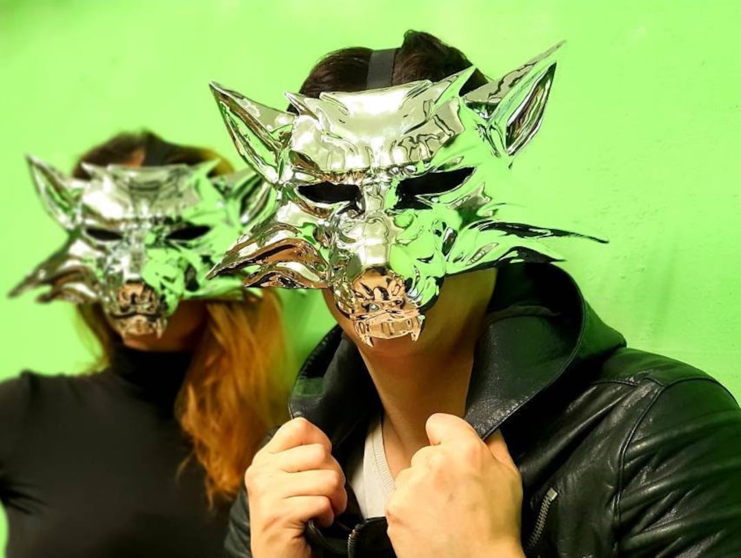 Silver Wolf Mask Witchmaker Cosplay Wolf Mask Geralt of - Etsy