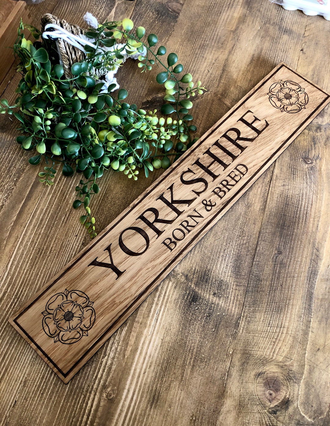 Engraved Yorkshire Born & Bred Oak Sign - Etsy