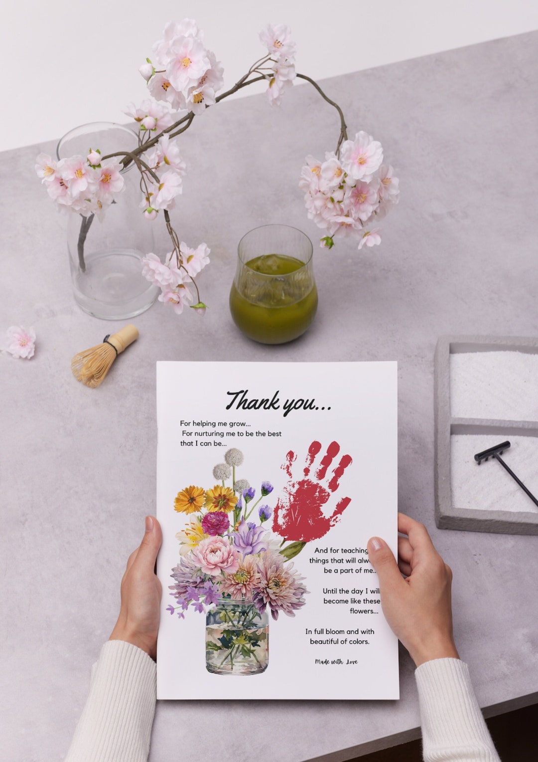 Chrysanths Gift, Mother's Day, Teacher Appreciation Gift, Handprint Art ...