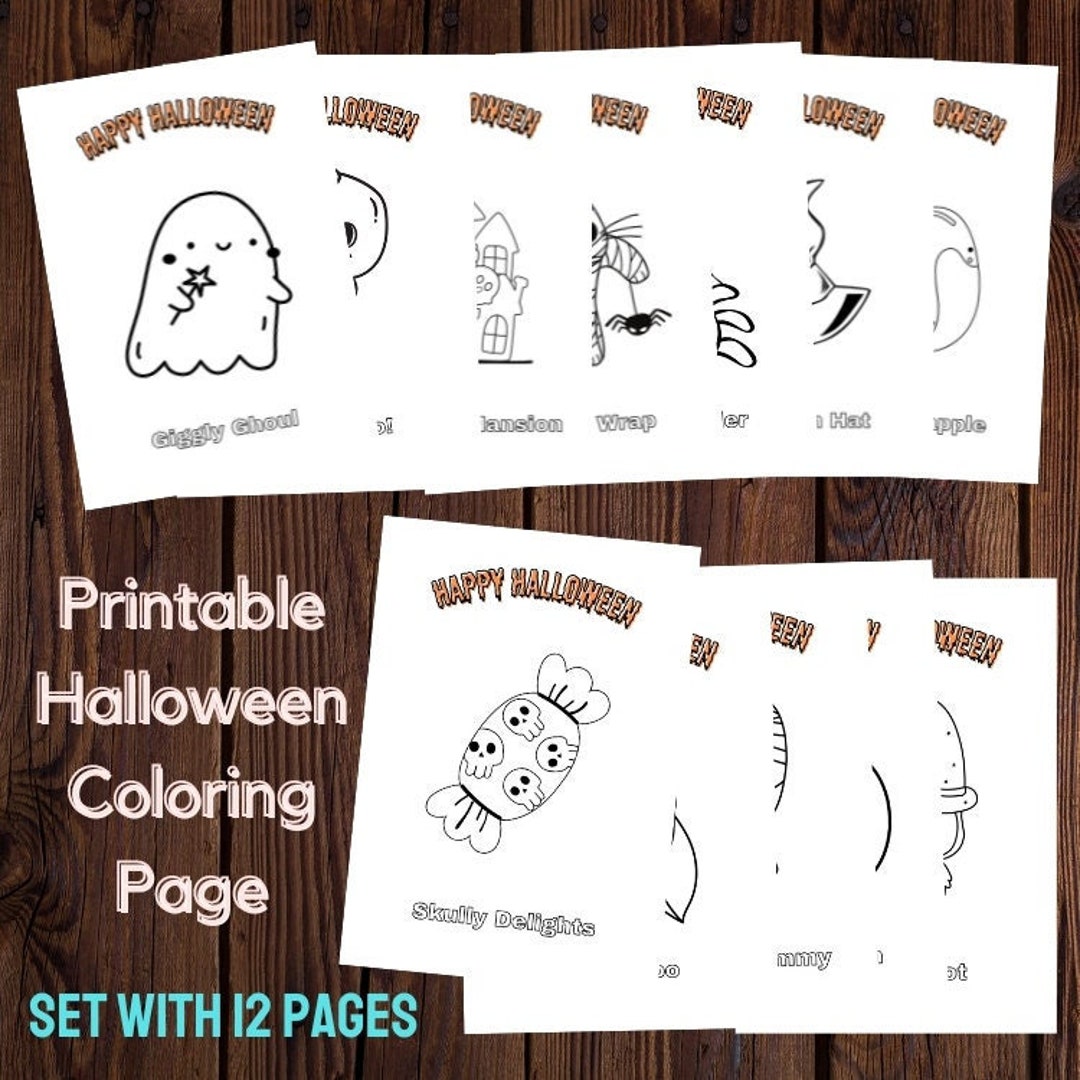 12 PRINTABLE Halloween Coloring Pages, School Activity, Halloween ...