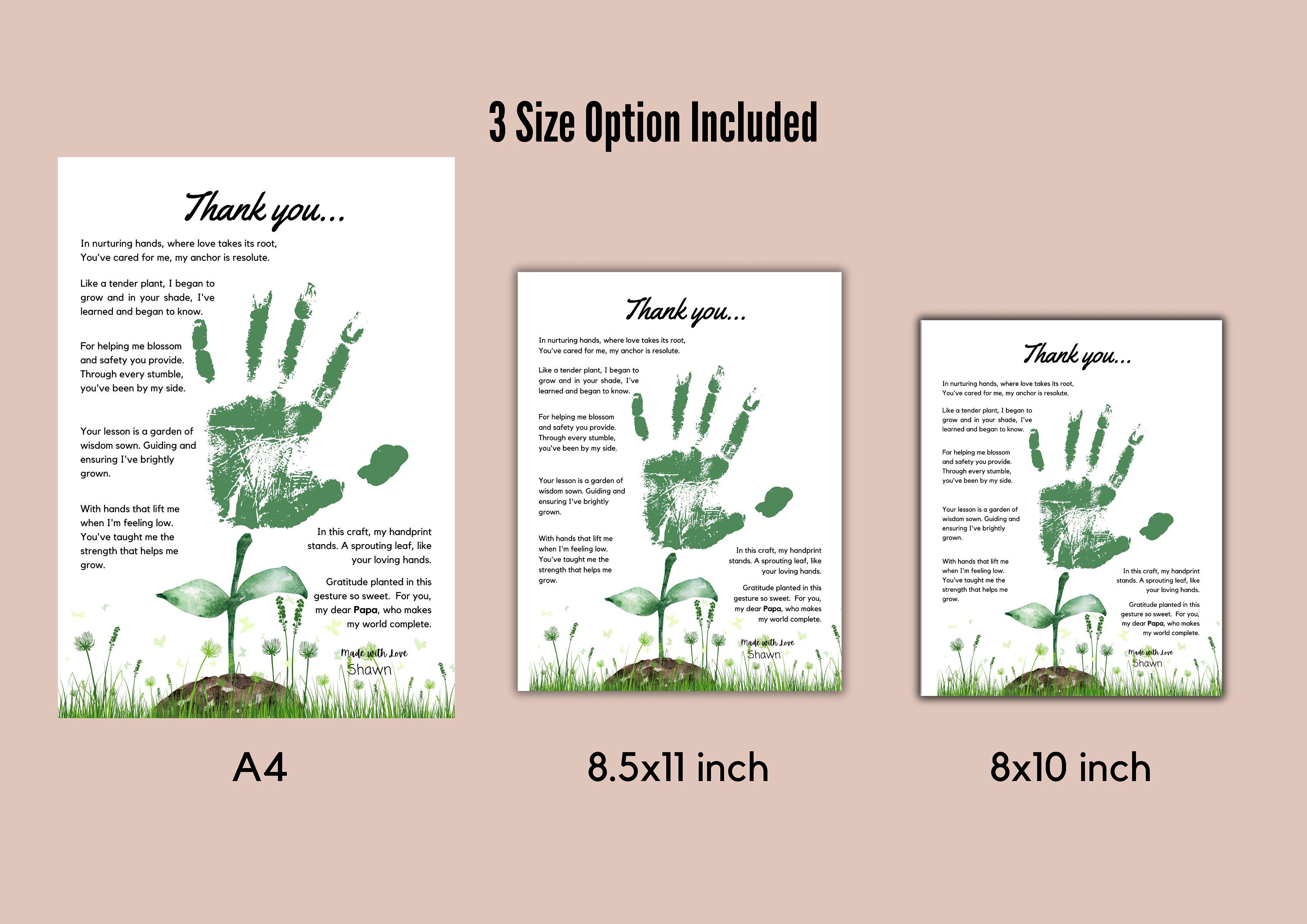 Father Appreciation Gift, Handprint Art, Instant Download, Printable ...