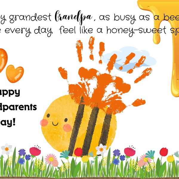 Grandparents Day Handprint Craft Bundle - Etsy