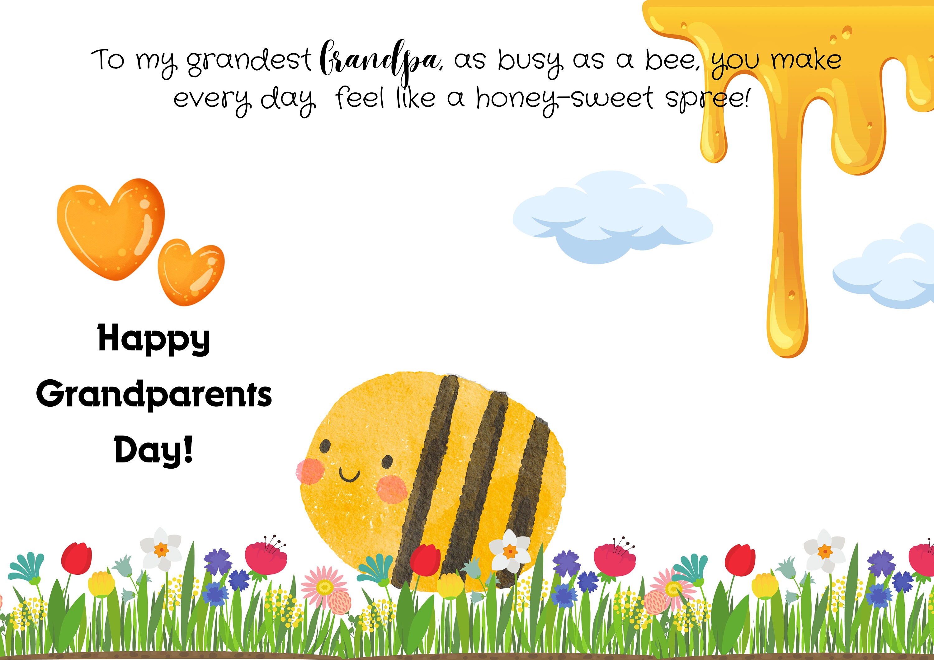 5 PRINTABLE Pages Handprint DIY Art, Grandparents Day Bundle ...