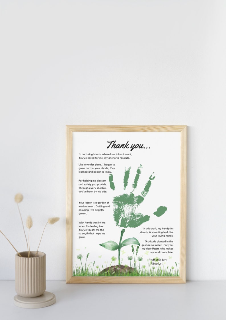 Father Appreciation Gift, Handprint Art, Instant Download, Printable ...
