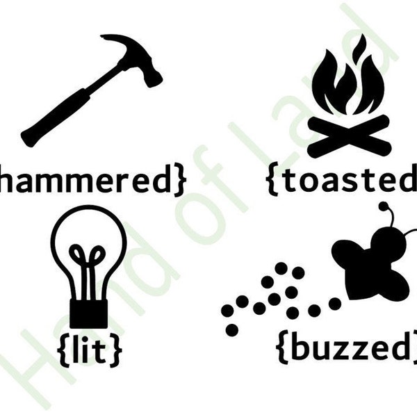 Buzzed Hammered Svg - Etsy