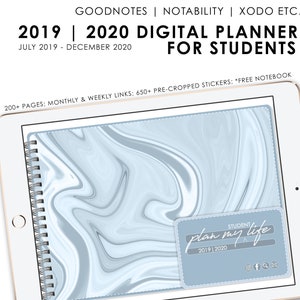 2019/ 2020 Digital Planner for Students Hyperlinked - Etsy