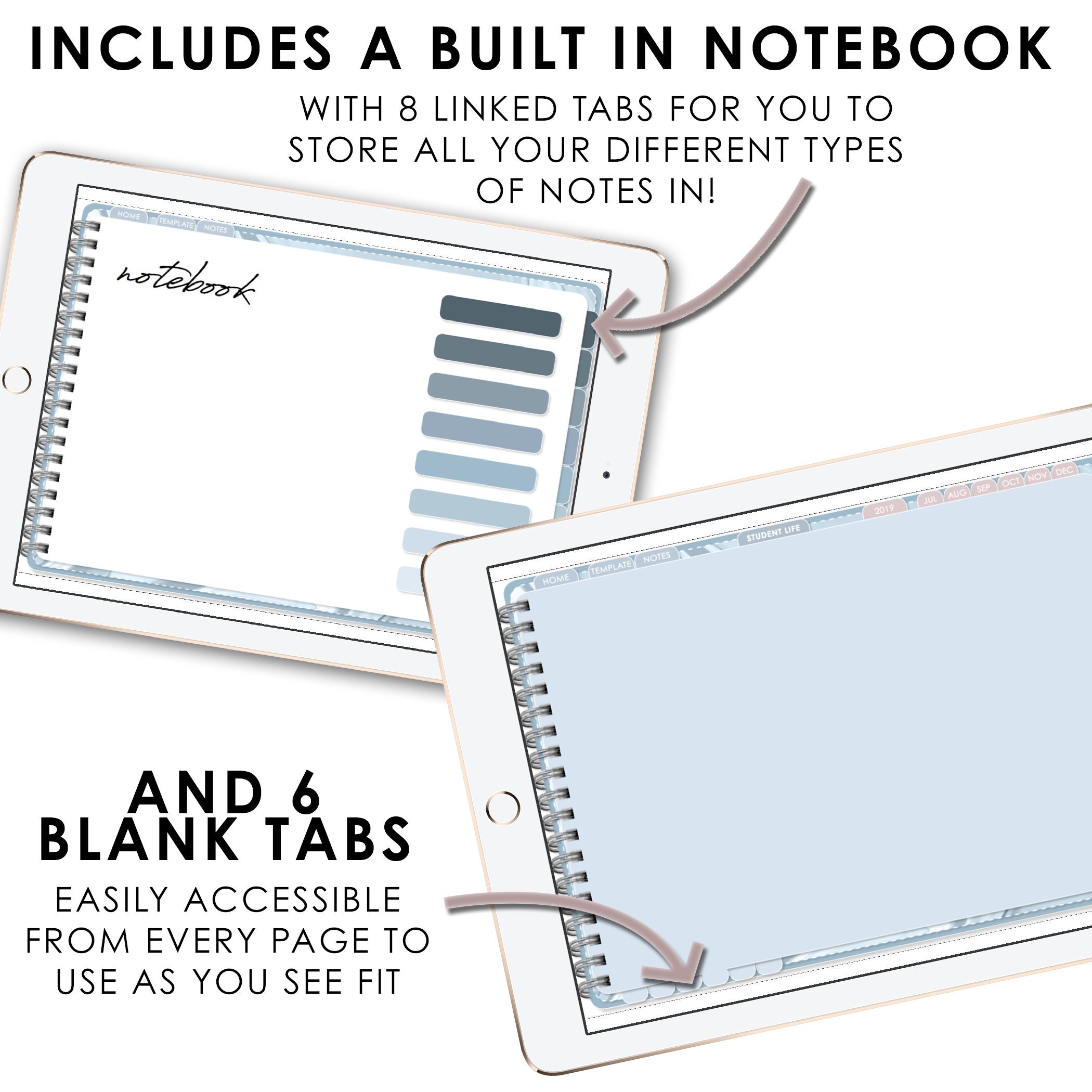 2019/ 2020 Digital Planner for Students Hyperlinked - Etsy