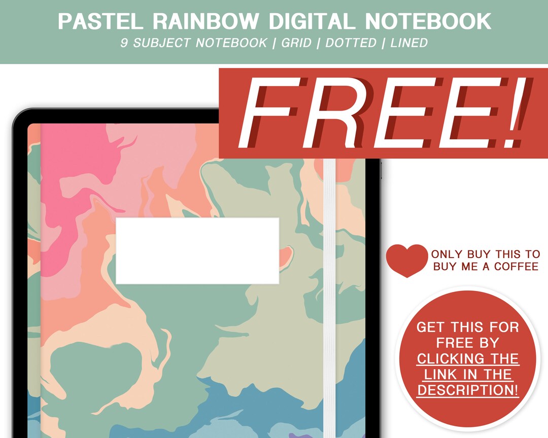 Pastel Rainbow Digital Notebook | FREE! | Don't Buy This Listing Unless ...