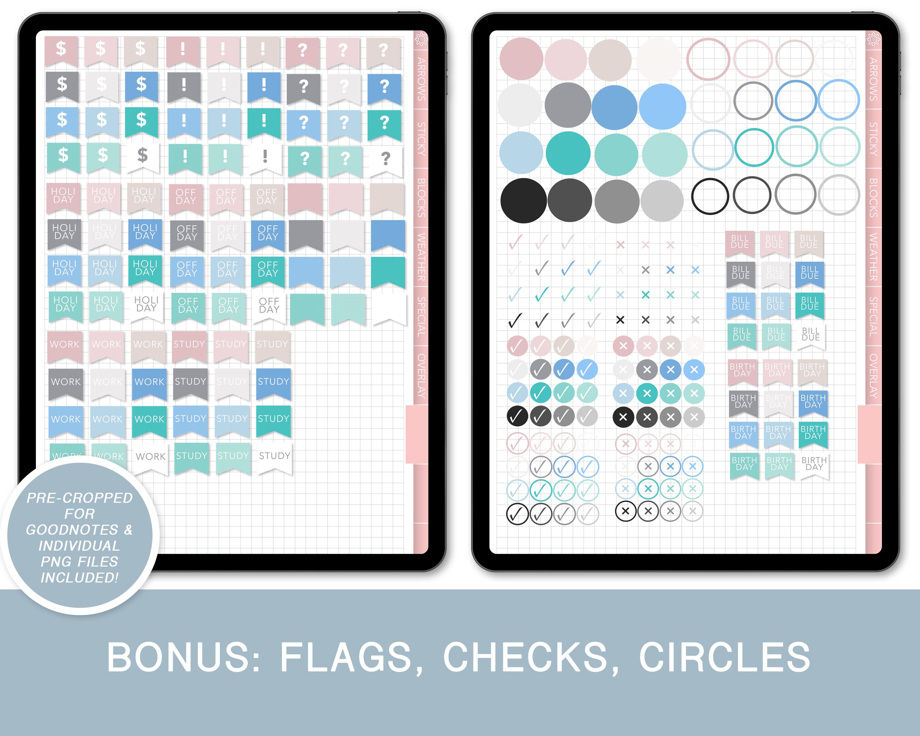 Basics Digital Sticker Book Digital Planner Goodnotes - Etsy