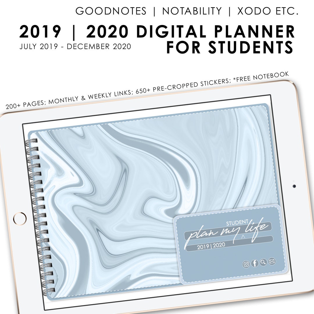 2019/ 2020 Digital Planner for Students Hyperlinked - Etsy