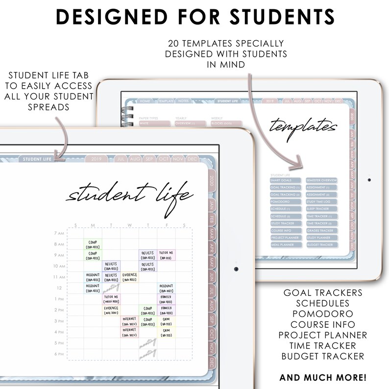 2019/ 2020 Digital Planner for Students Hyperlinked - Etsy