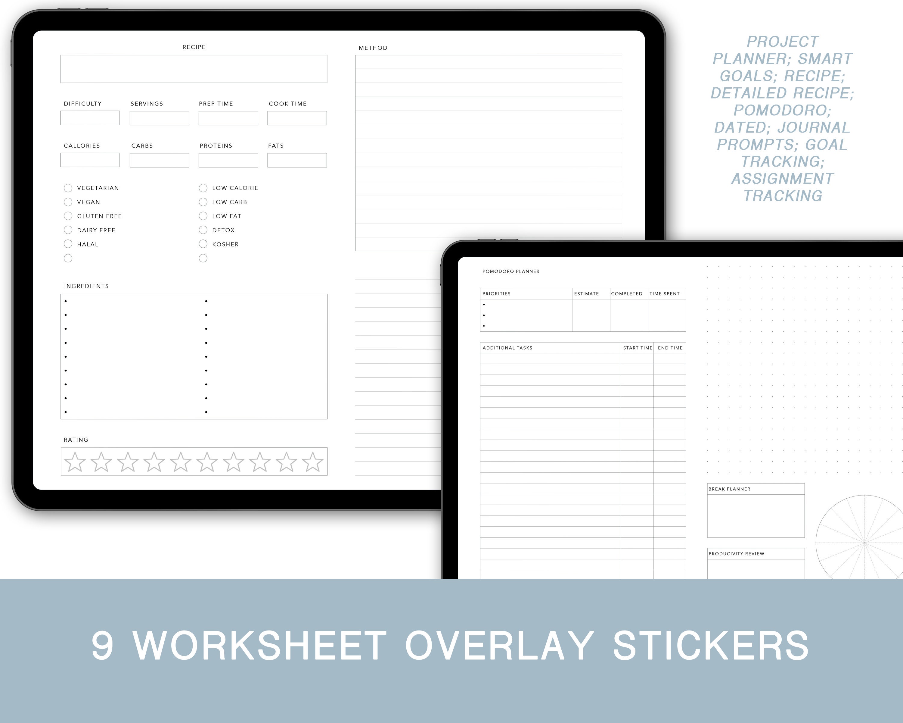 Basics Digital Sticker Book Digital Planner Goodnotes - Etsy