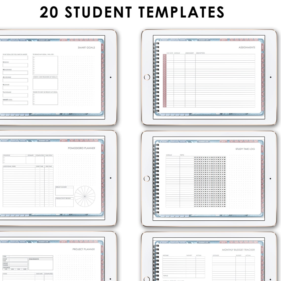 2019/ 2020 Digital Planner for Students Hyperlinked - Etsy