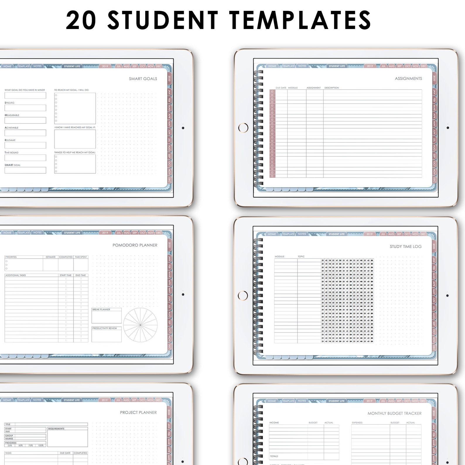2019/ 2020 Digital Planner for Students Hyperlinked - Etsy