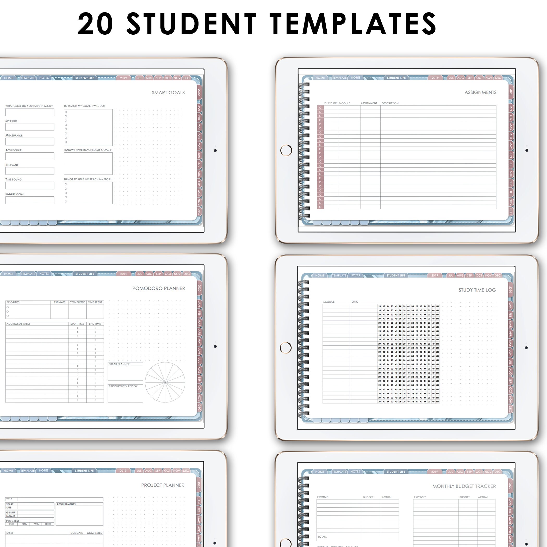2019/ 2020 Digital Planner for Students Hyperlinked - Etsy