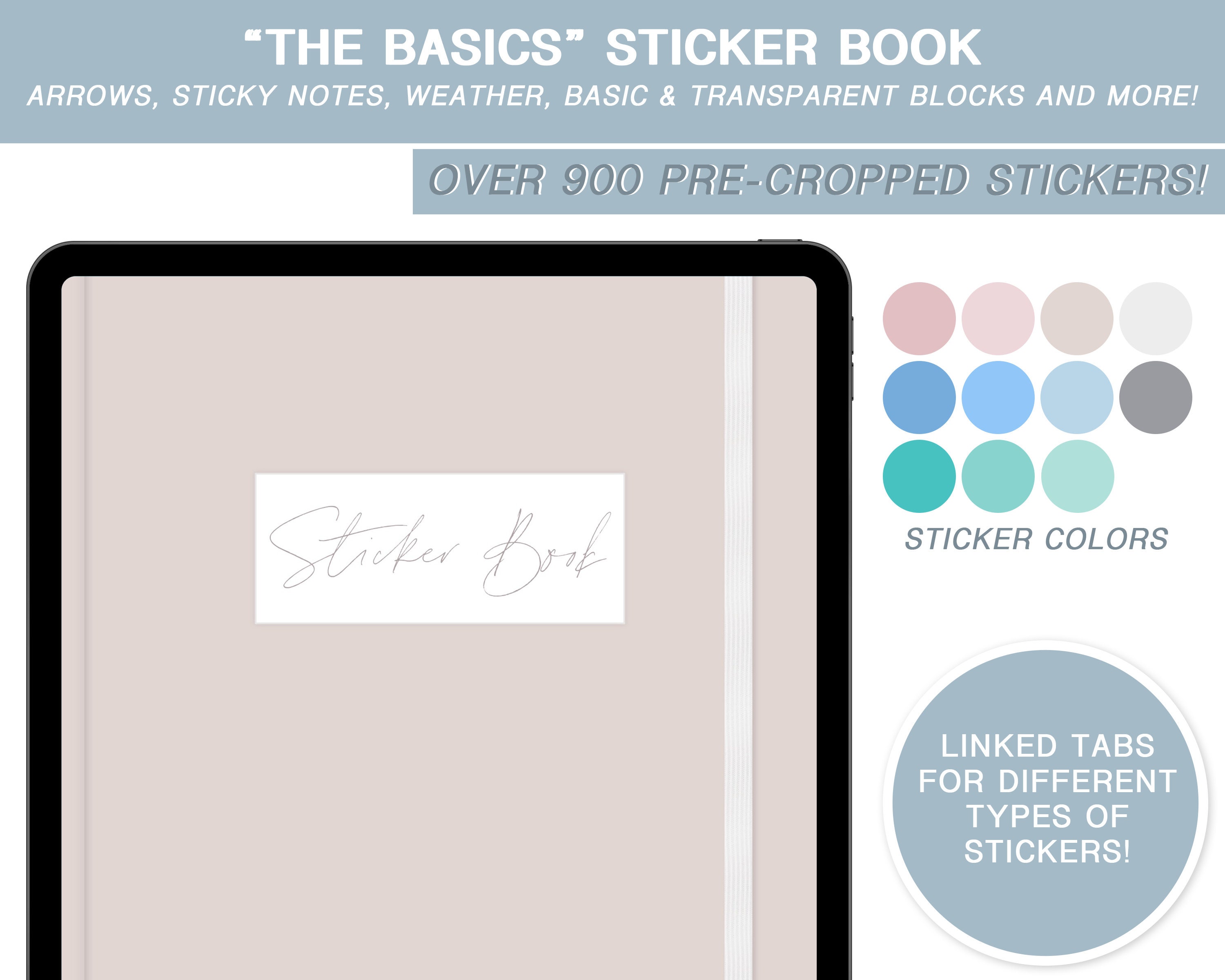 Basics Digital Sticker Book Digital Planner Goodnotes - Etsy
