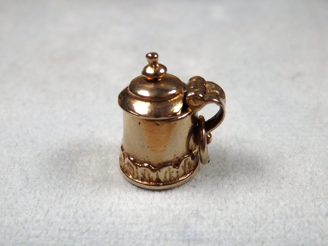 Vintage Tankard Gold Charm - Etsy