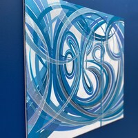 Positive Word Art Abstract Painting Word Art Blue Painting Abstract ...