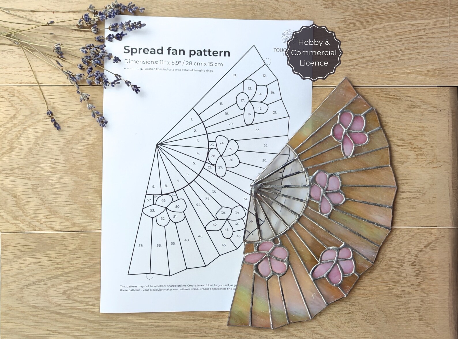 Spread Fan Stained Glass Pattern, Fan Pattern, Digital Download, DIY ...