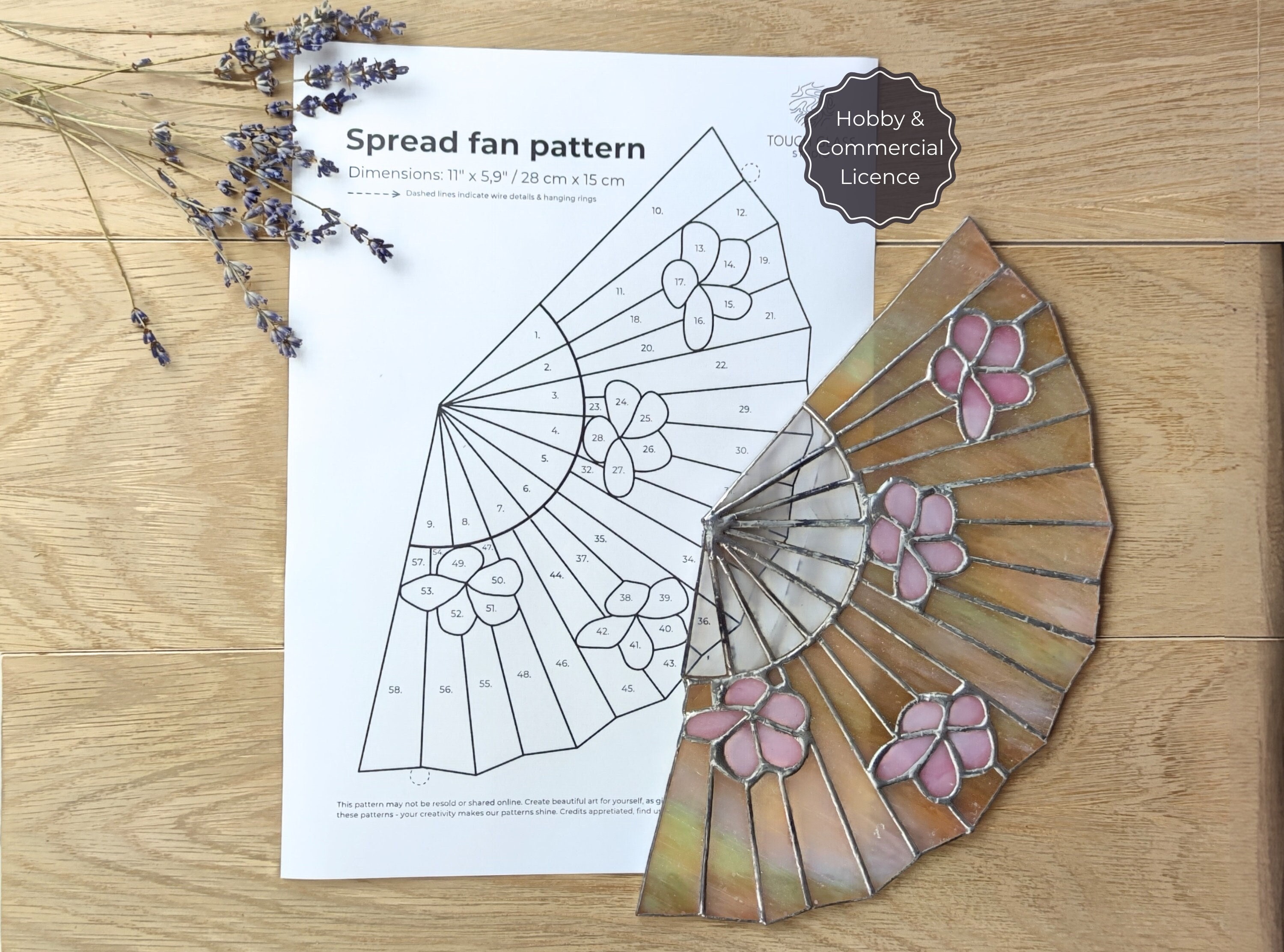 Spread Fan Stained Glass Pattern, Fan Pattern, Digital Download, DIY ...