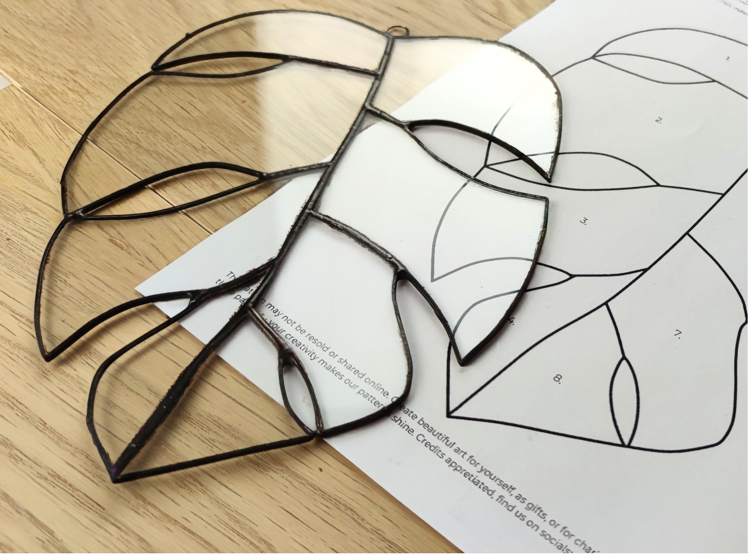 Monstera Leaf Stained Glass Pattern, Monstera Pattern, Digital Download ...