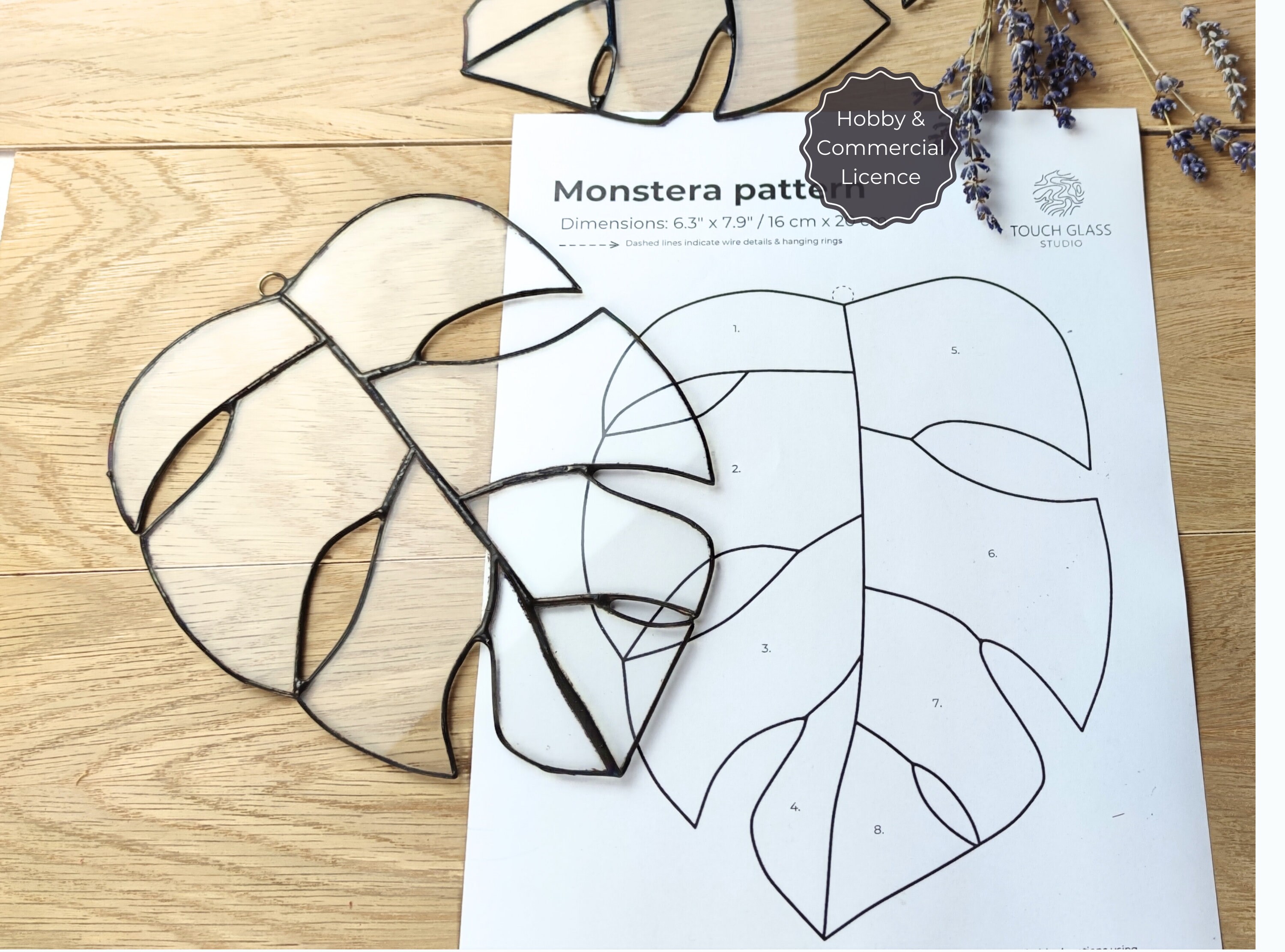 Monstera Leaf Stained Glass Pattern, Monstera Pattern, Digital Download ...